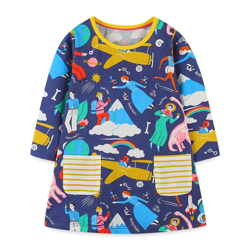Boden Elizabeth Print Tunic in Blue Heroine Stripe Pocket – Uniq Wear